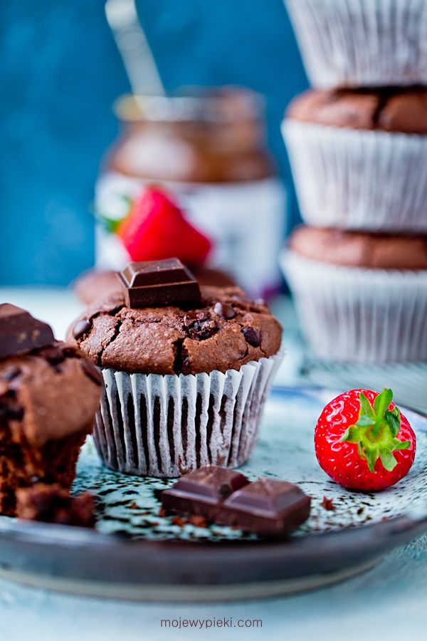 Muffiny czekoladowe z nutellą - Moje Wypieki