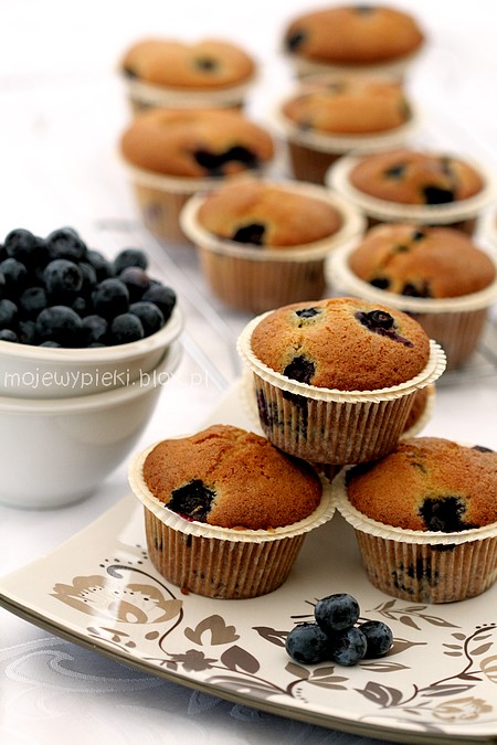 Muffinki kukurydziane z borówką amerykańską - Moje Wypieki